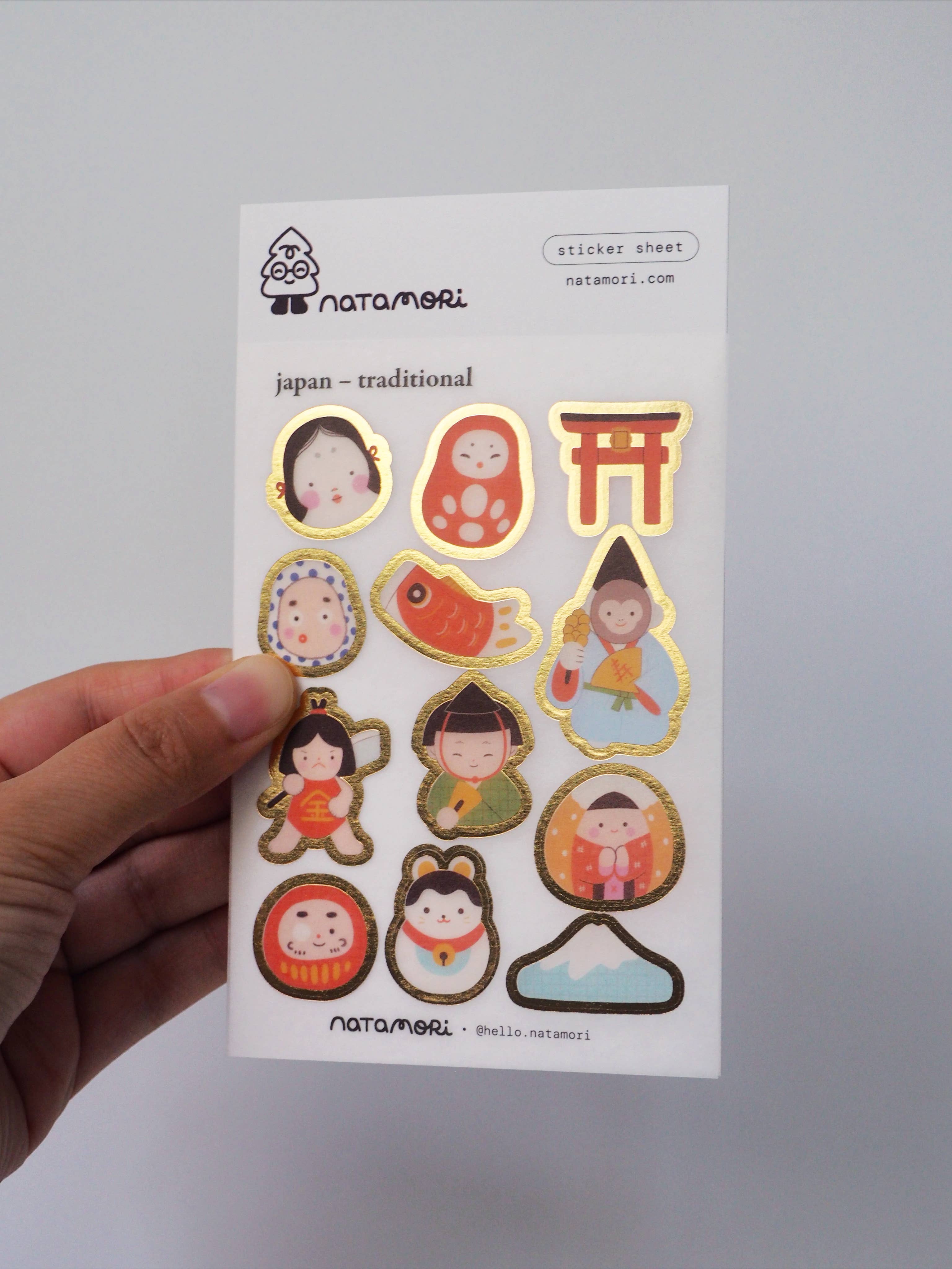 Japan – traditional • washi foil sticker sheet | oshoppu