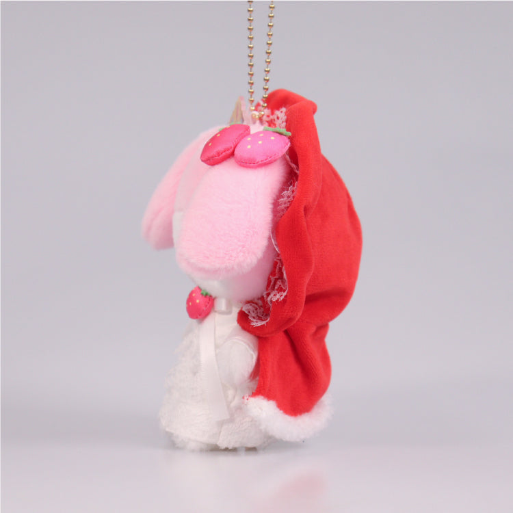 My Melody Ichigo Shinbun 50th Anniversary x Munyugurumi Mascot Keychai ...