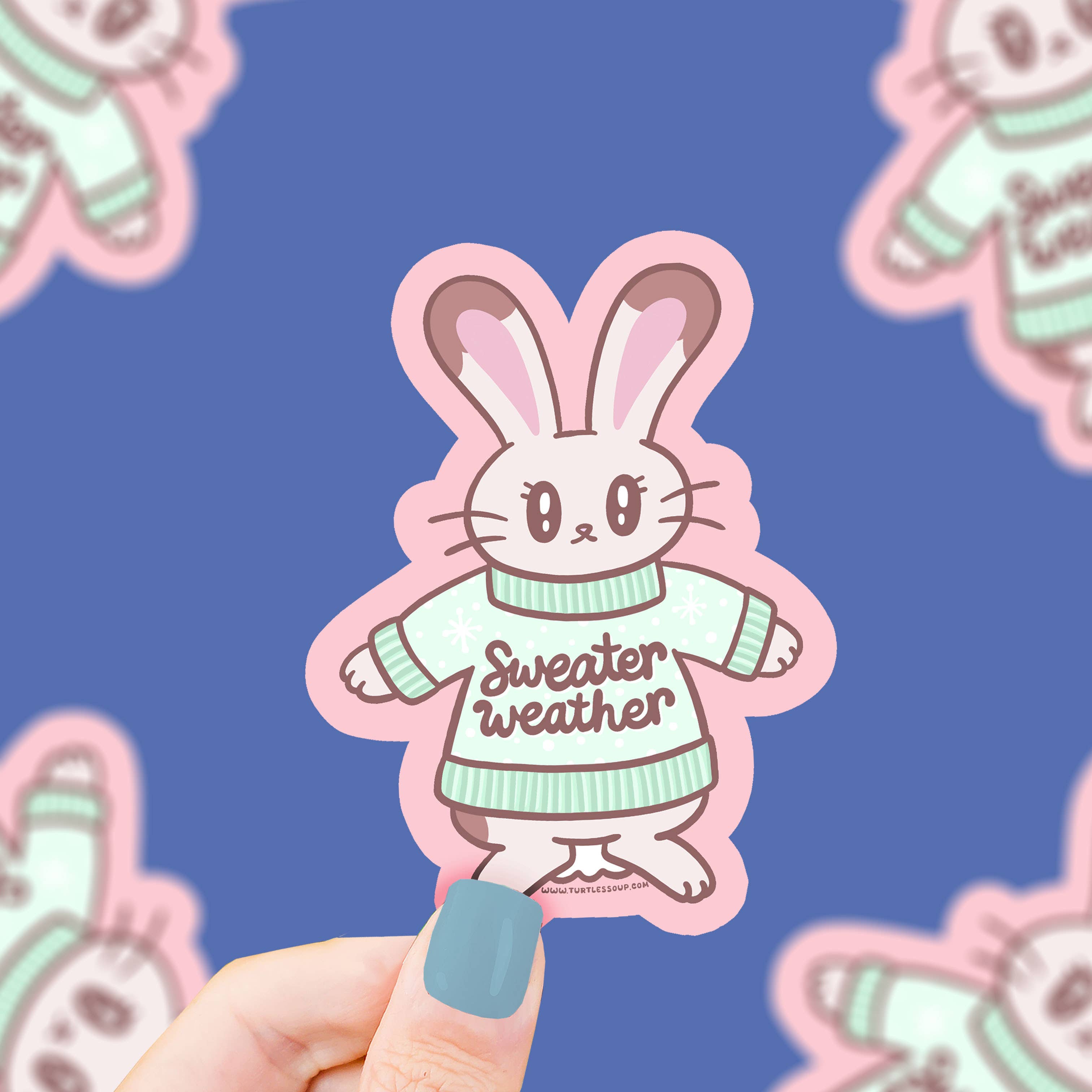 Sweater Weather Bunny Rabbit Cozy Winter Vinyl Sticker | oshoppu