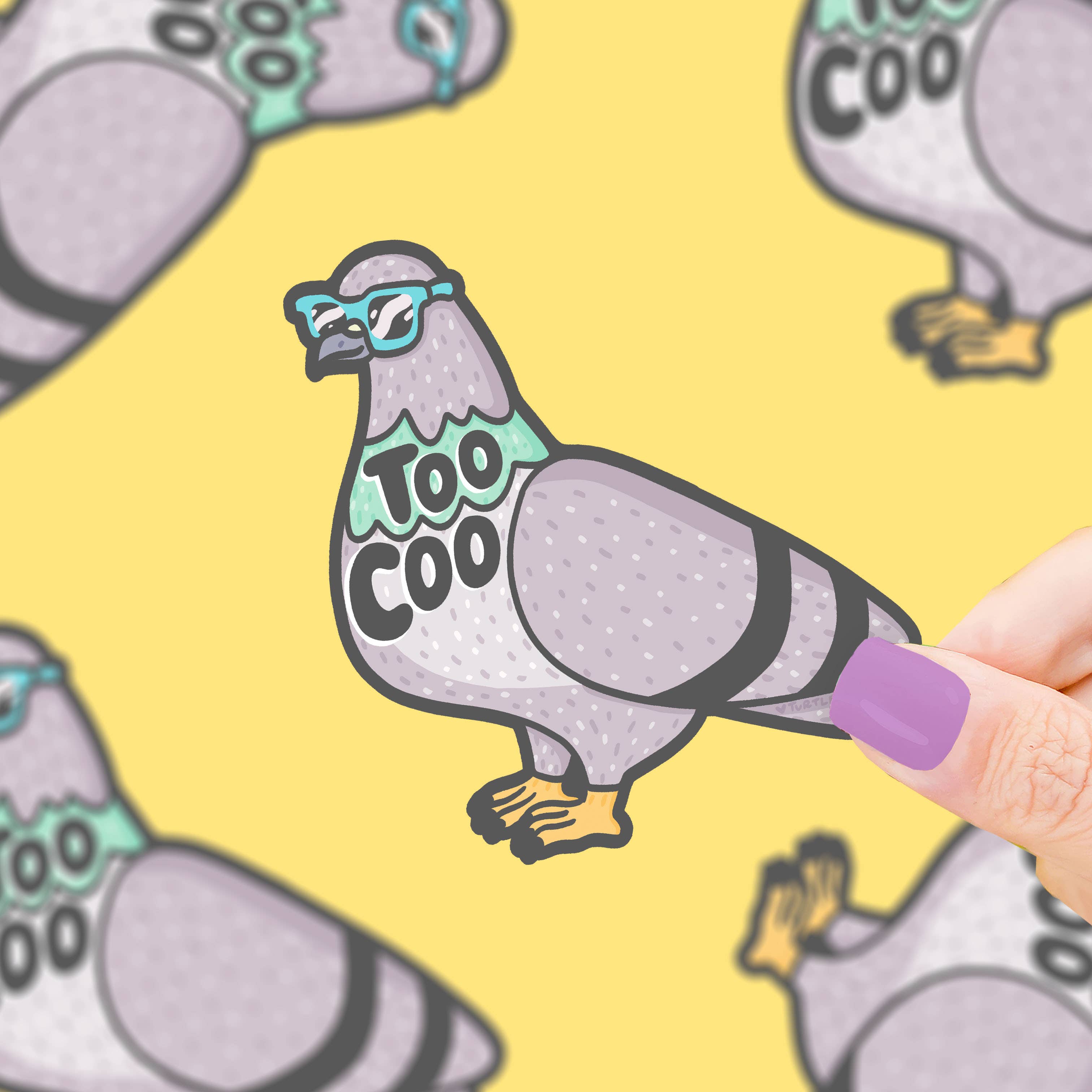 Too Coo Pigeon Funny Bird Pun Cool Decal Vinyl Sticker | oshoppu